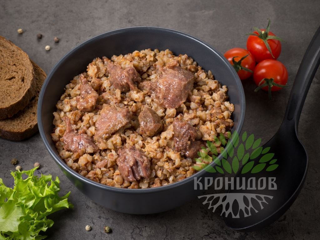 Тушеная говядина с гречкой 250 г - купить готовое блюдо в реторт-пакете ...